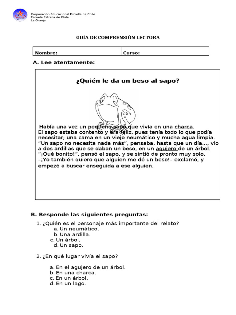 Guía Comprensión Lectora 3ero | PDF