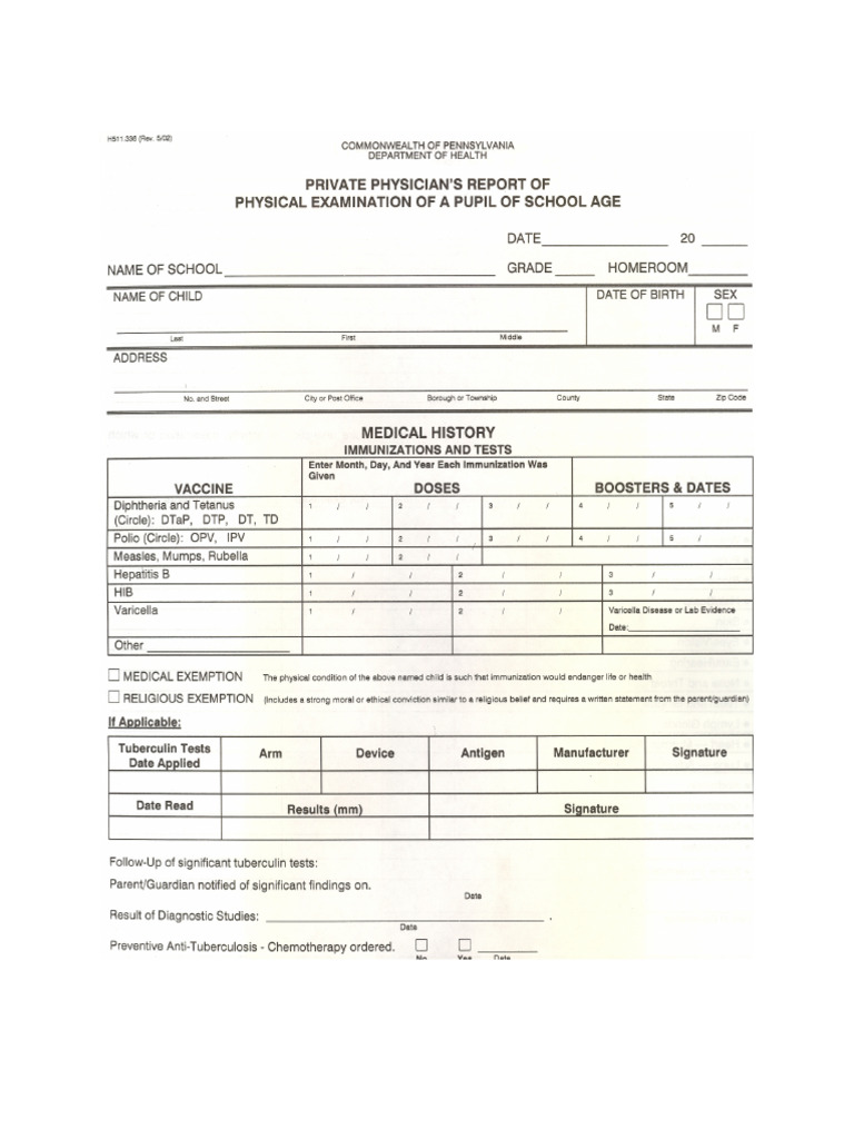 Private Physician Form | PDF