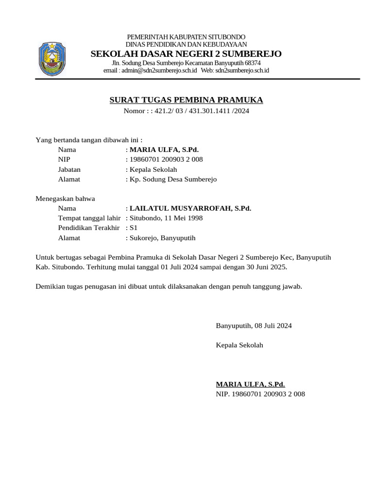 Surat Tugas Pramuka | PDF