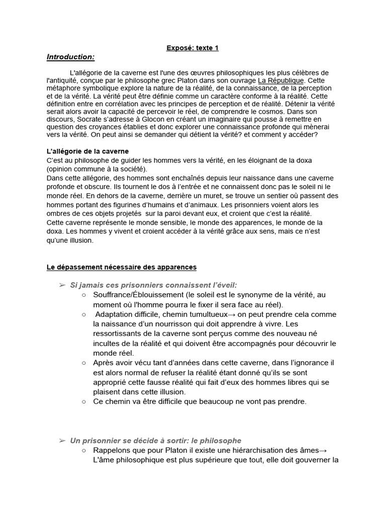 Exposé TD - Texte 1 | PDF
