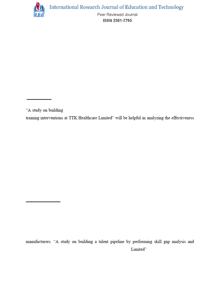 Building A Talent Pipeline by Performing Skill Gap Analysis and ...