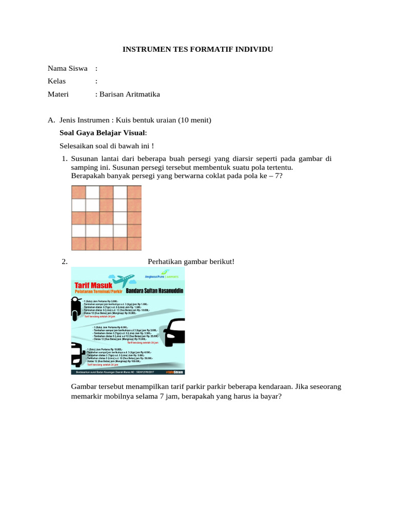 Instrumen Tes Formatif Individu Terbaru | PDF