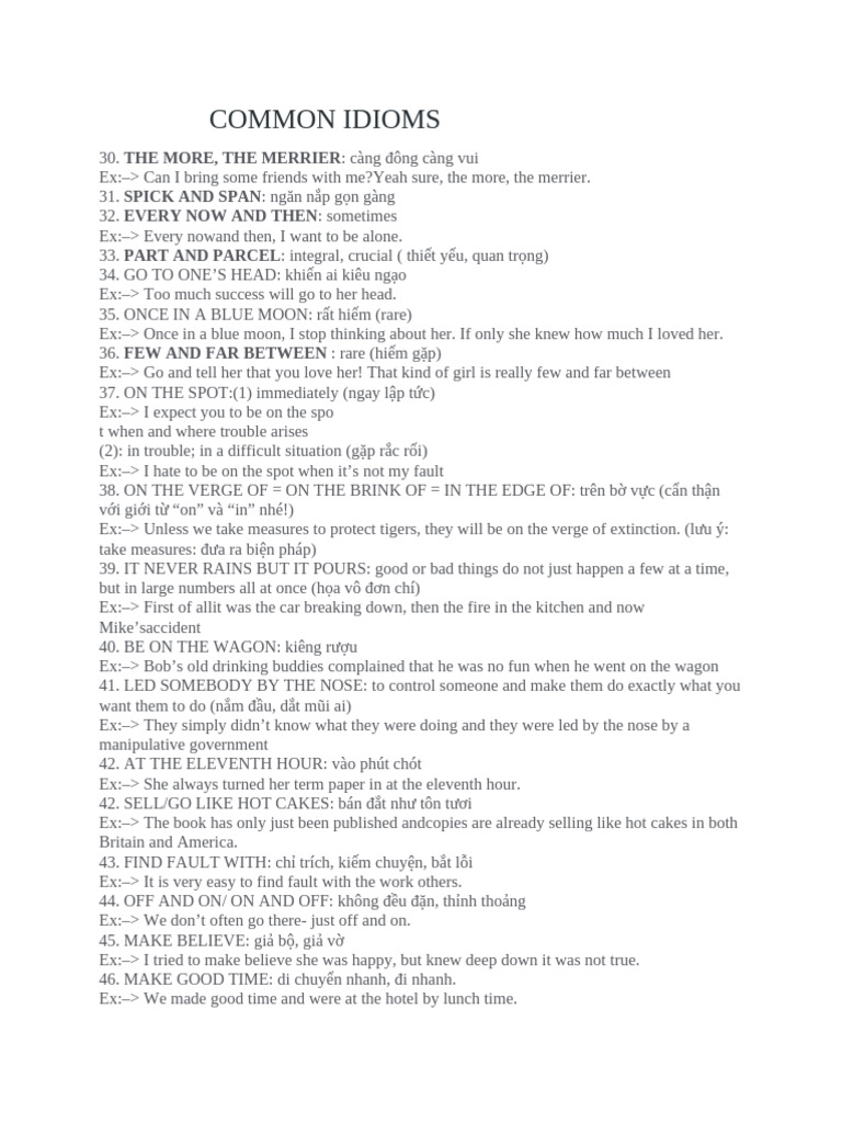 Common Idioms | PDF