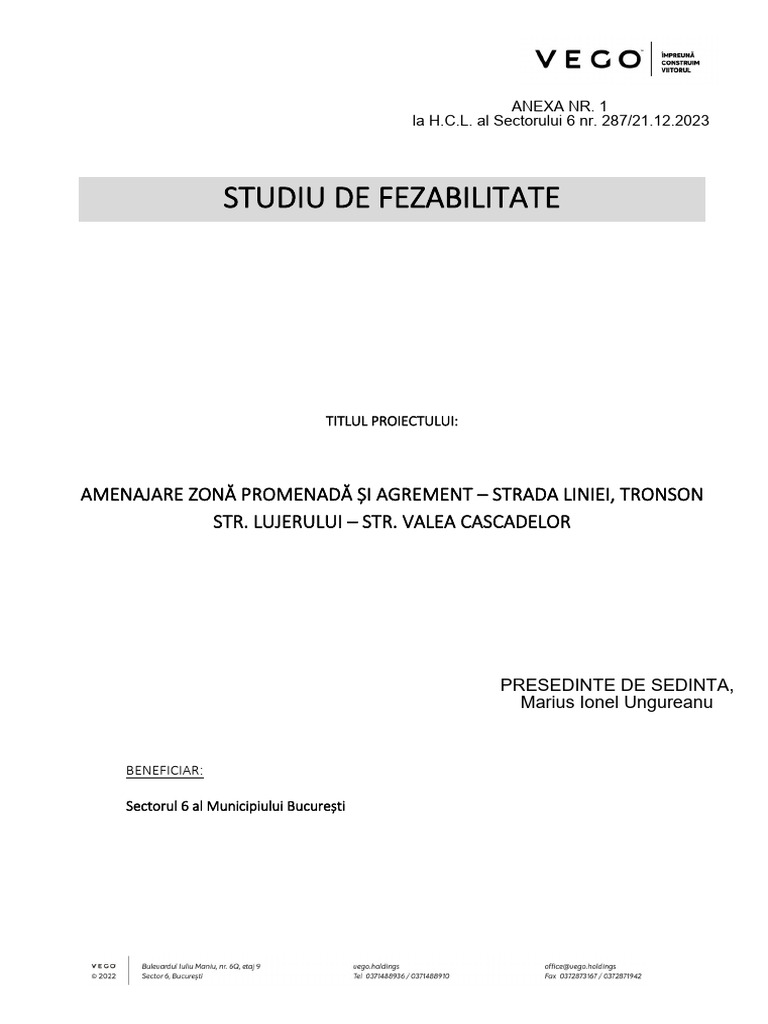 4. Anexa 1 SF_Amenajare Liniei_Modificata_rev5 Dec 2023121 Final | PDF