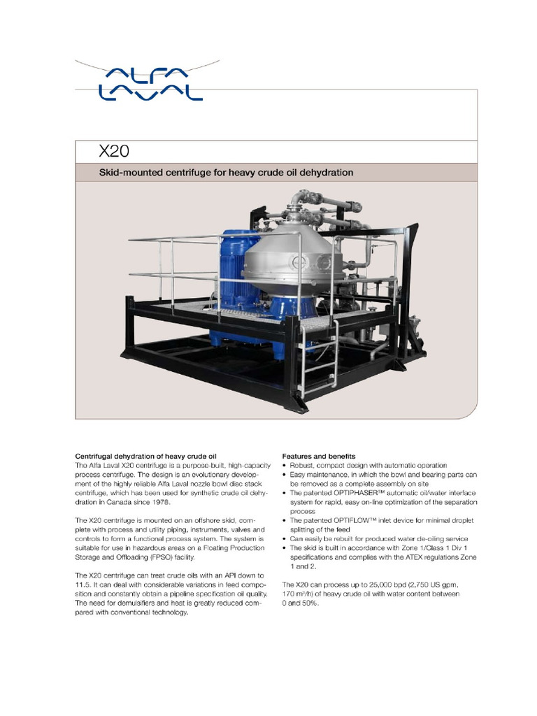 X20 Alfa Lava Deoiling Unit | PDF