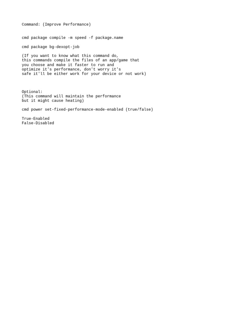 Improve Performance (Command ADB) | PDF Improve Performance (Command ADB) | PDF