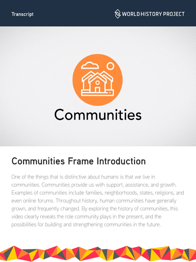 Communities Frame Introduction | PDF | Community | Nation State