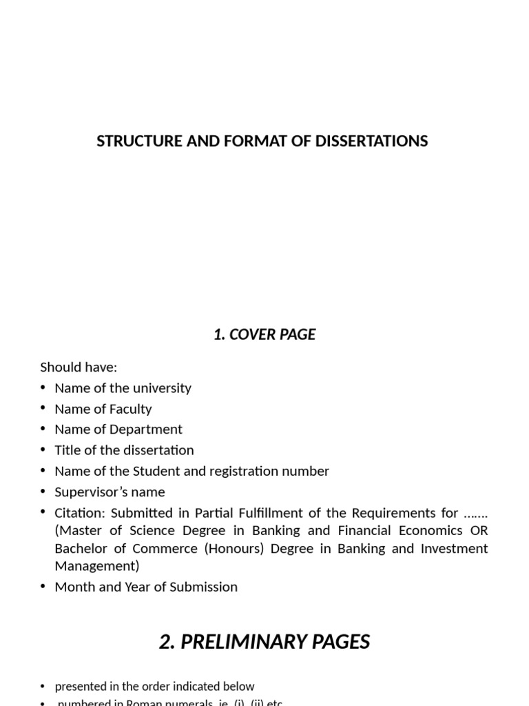 Structure and Format of Dissertations | PDF