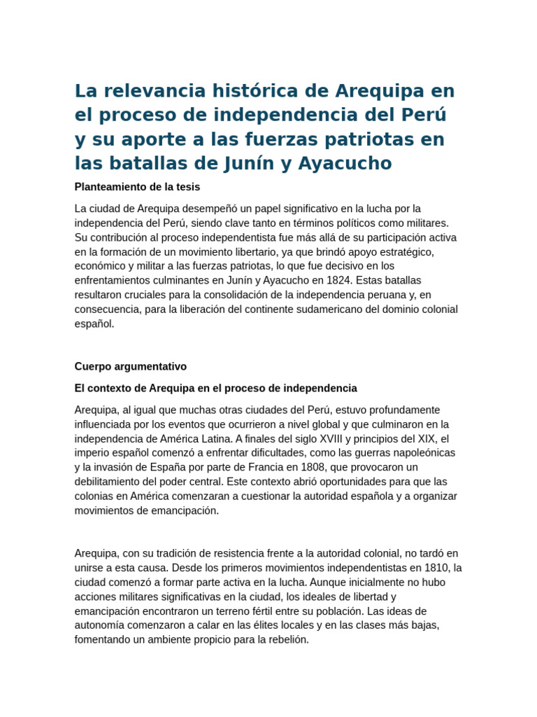 Texto Argum Mal Hecho | PDF | Perú | Historia