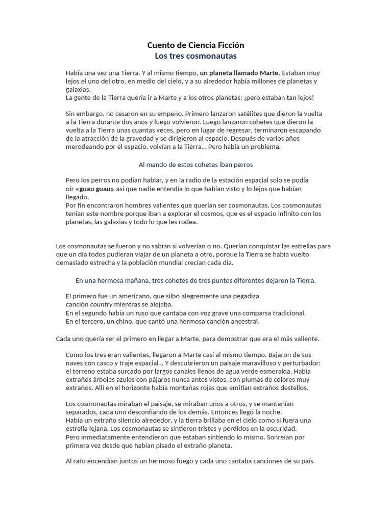 Cuento de Ciencia Ficción | PDF