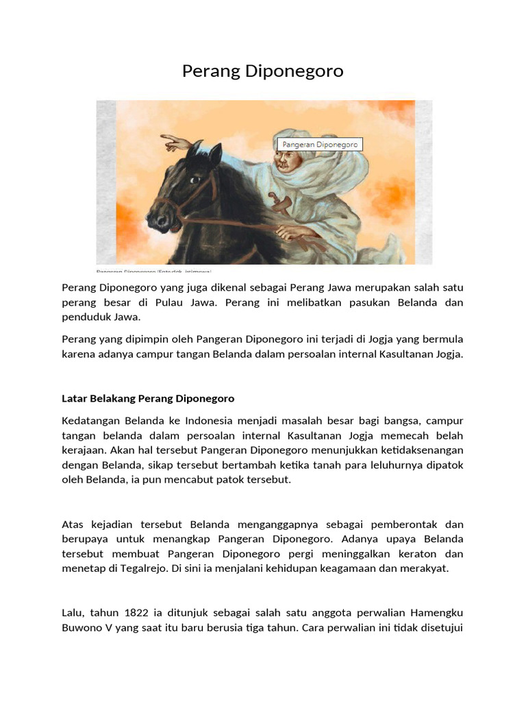 Perang Diponegoro | PDF