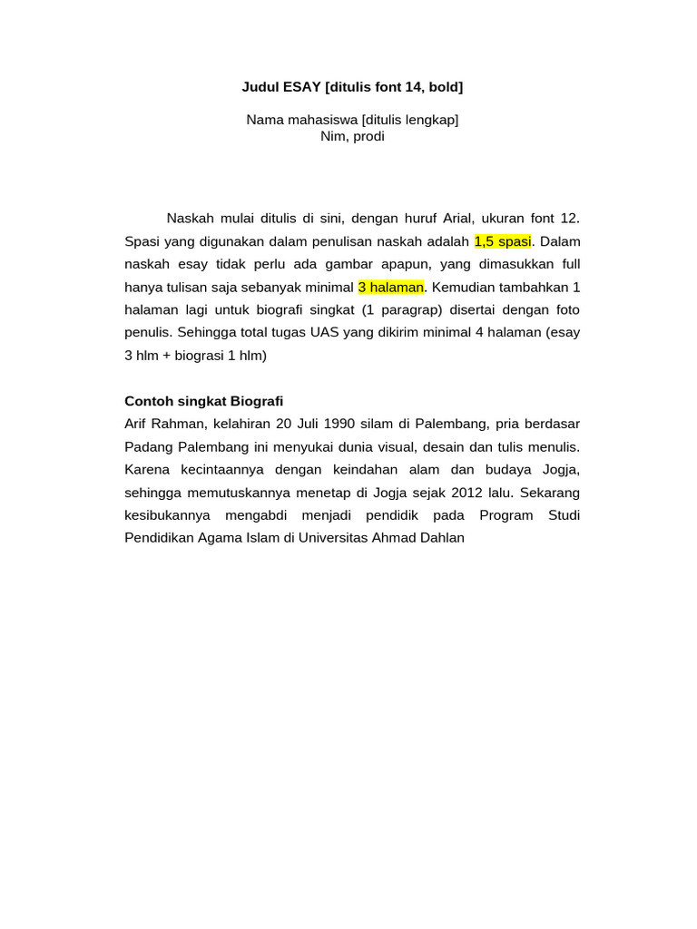 Template Esay Inspirasi Guru Agama | PDF