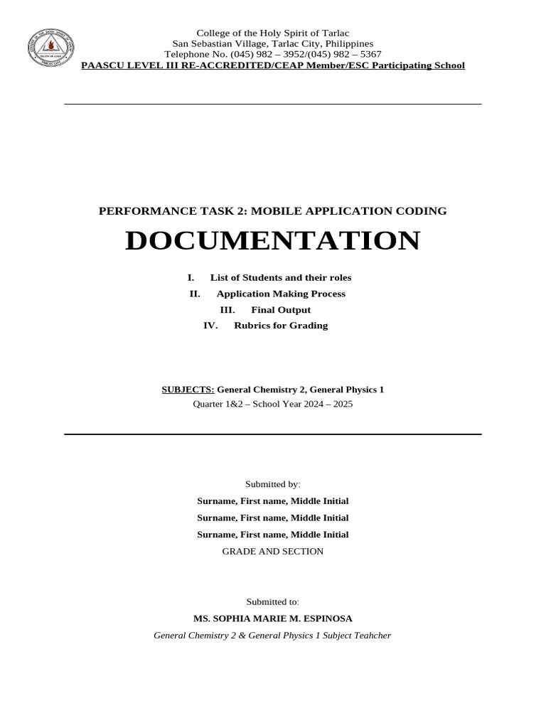 Peta 2 - Coding Documentation Template | PDF