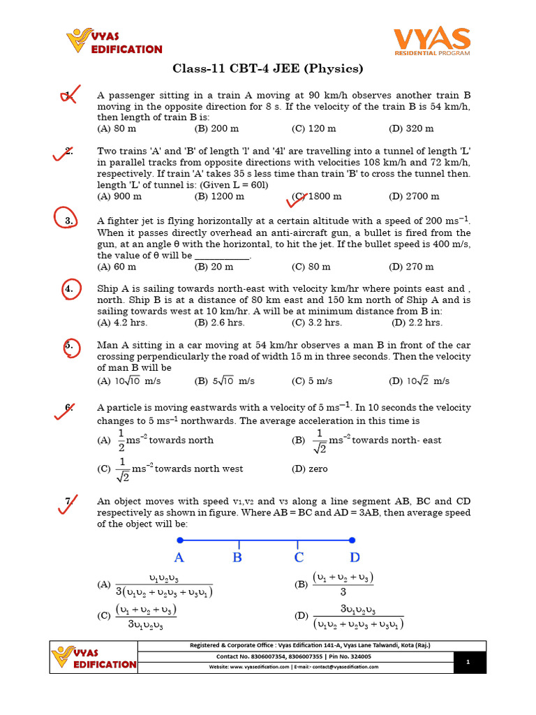 Maths - 11th JEE Paper | PDF