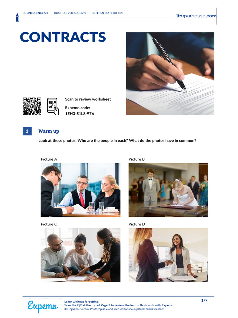 Contracts British English Student B1 B2 | PDF