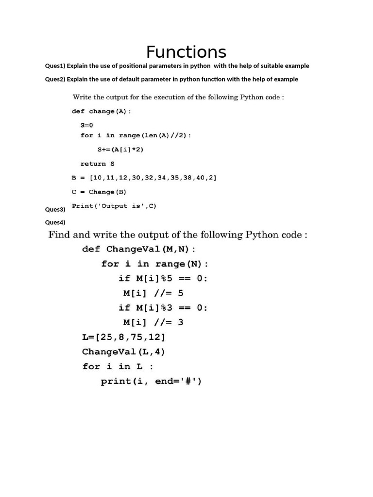 Python Function Parameters Explained | PDF | Parameter (Computer ...