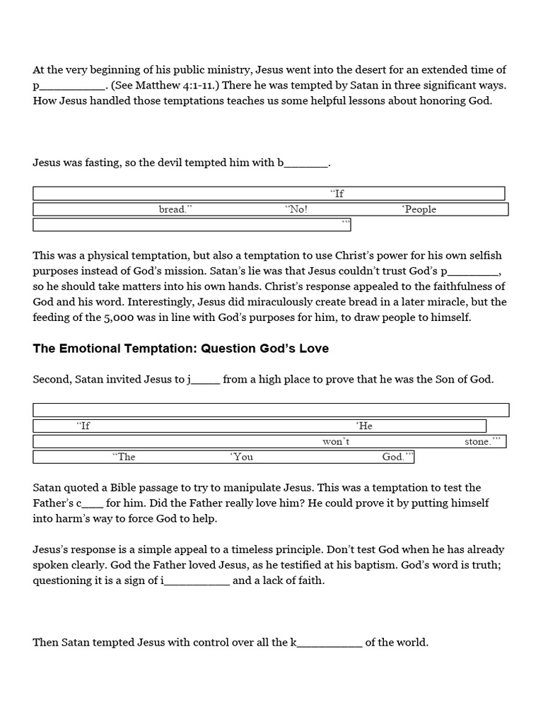 The 3 Temptations of Jesus | PDF