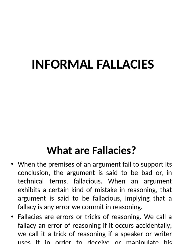 Informal Fallacies | PDF