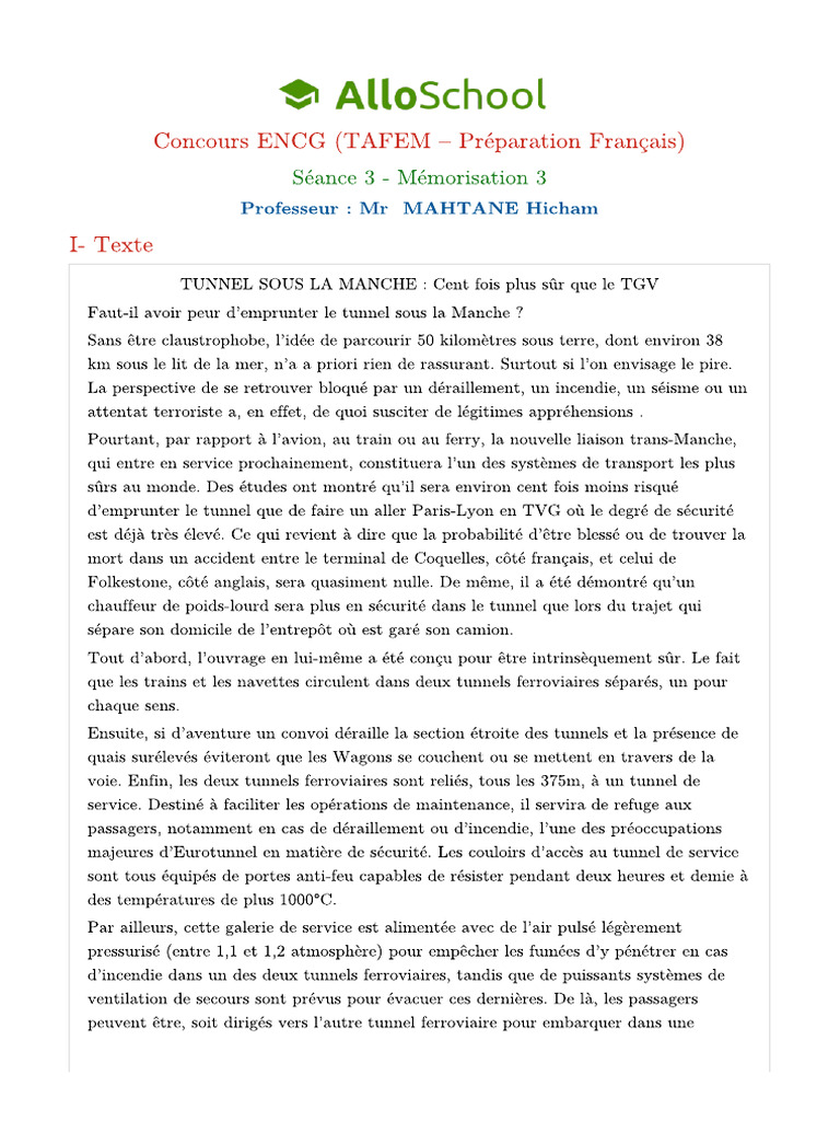 Seance 3 Memorisation 3 3 | PDF