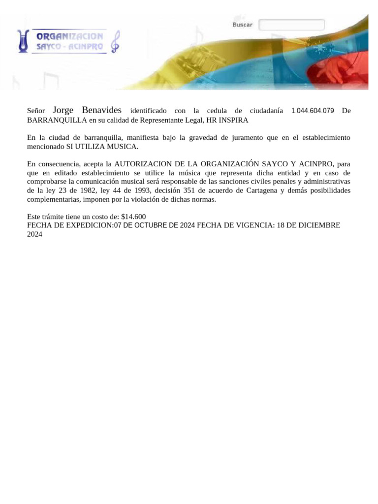 Sayco y Acinpro HR Inspira | PDF