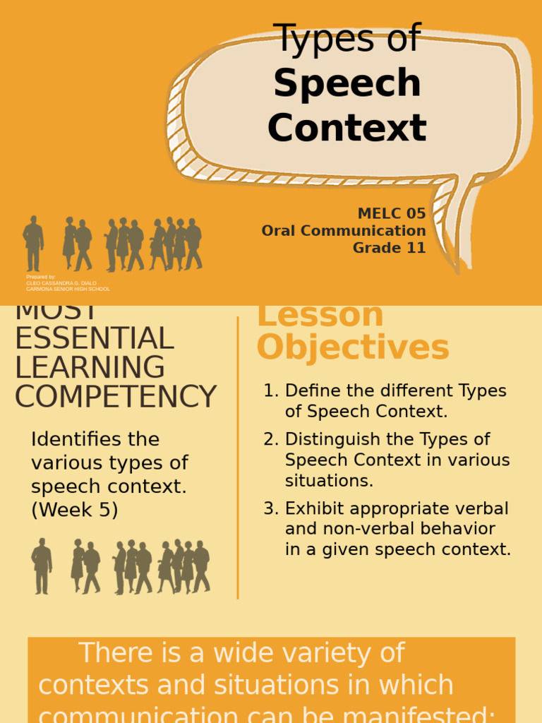 Types of Speech Context 1 | PDF
