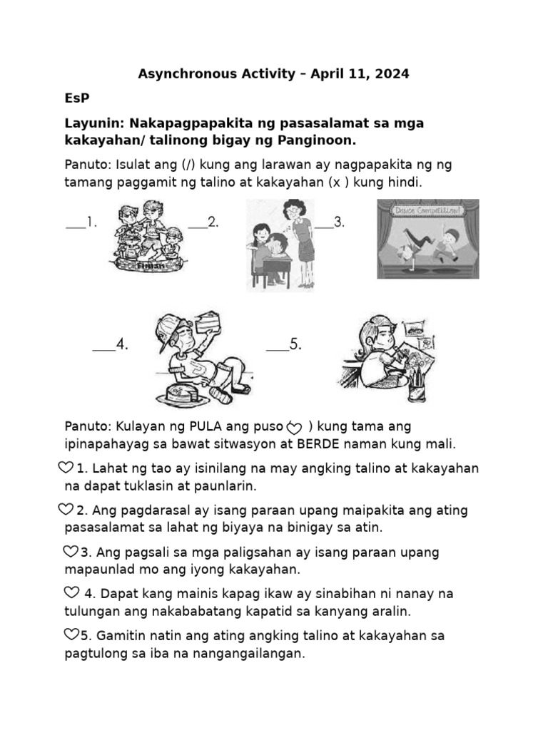 Asynchronous Activities in Filipino Education | PDF