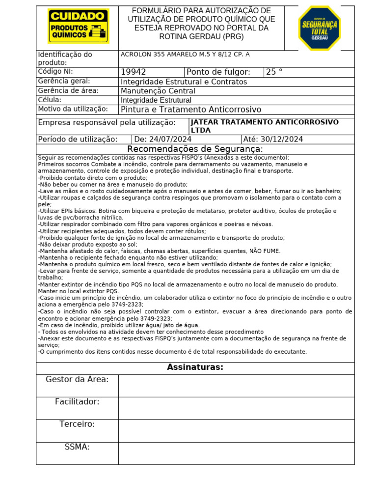 Acrolon 355 Amarelo M.5 y 8-12 Cp. A | PDF