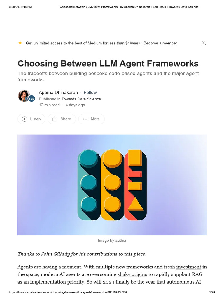 Choosing Between LLM Agent Frameworks _ by Aparna Dhinakaran _ Sep ... Choosing Between LLM Agent Frameworks _ by Aparna Dhinakaran _ Sep ...
