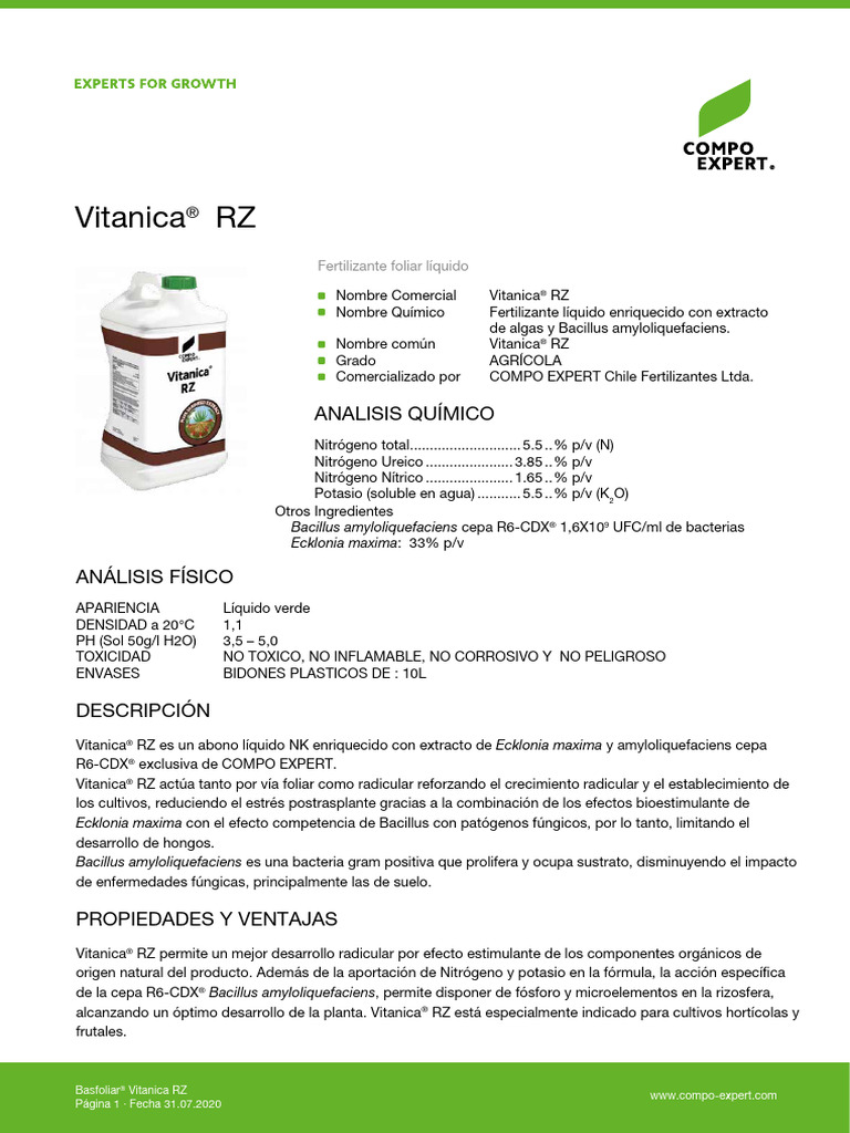 Vitanica RZ FTH | PDF | Fertilizante