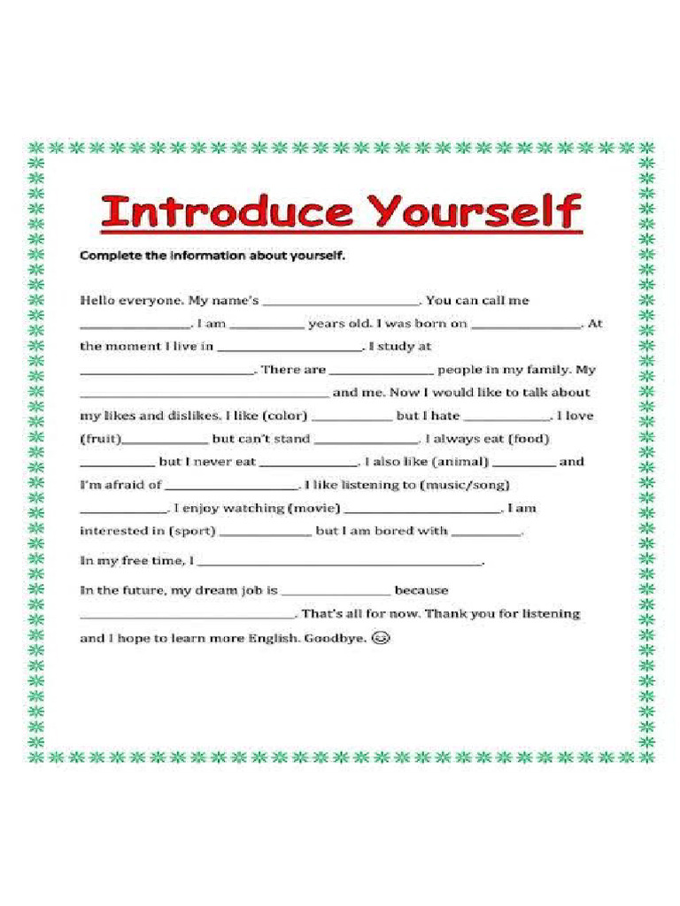 Introduce Yourself 1 | PDF