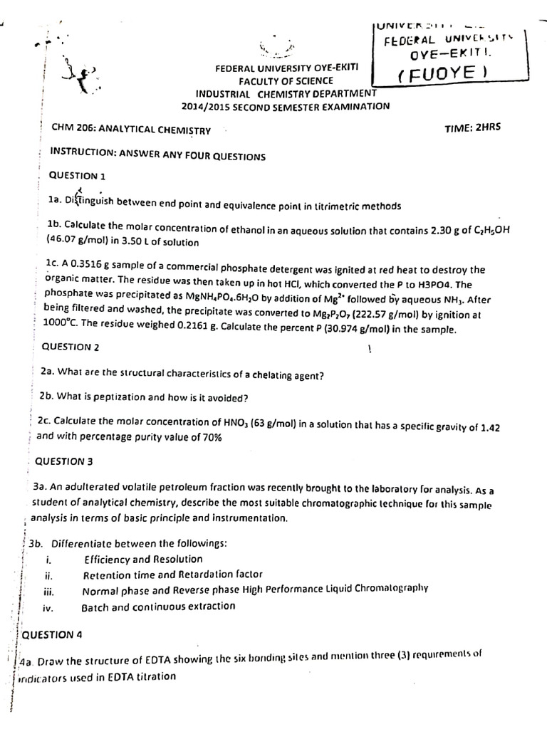 CHM 206 by Mayorkay | PDF