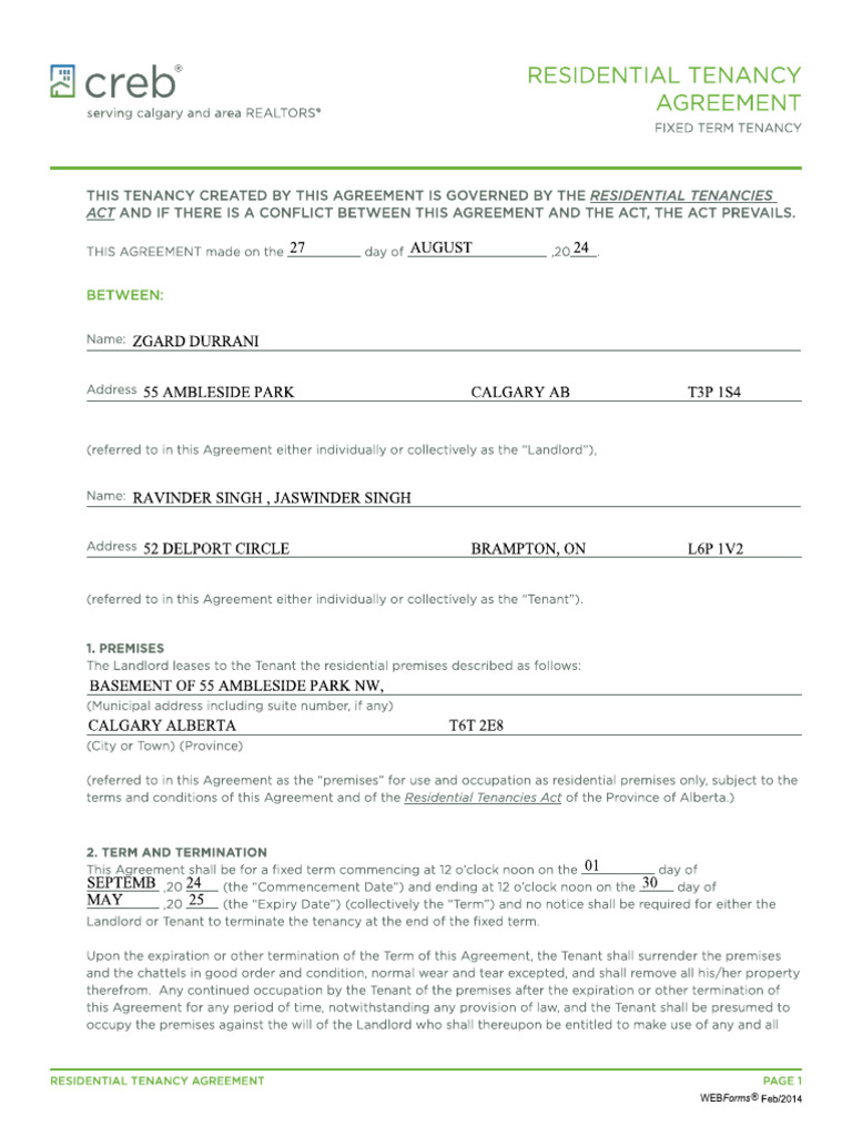 Rental Agreement Terms for Shared Kitchen | PDF