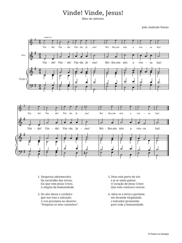 Vinde! Vinde, Jesus! | PDF