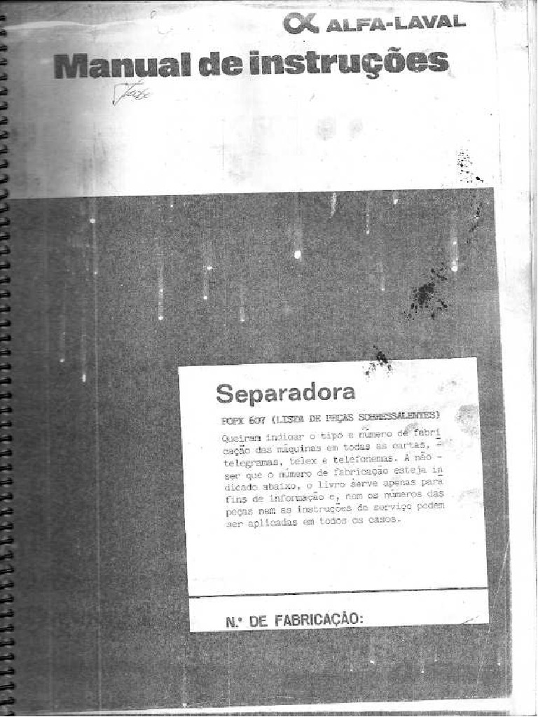 Alfa Laval FOPX 607 | PDF