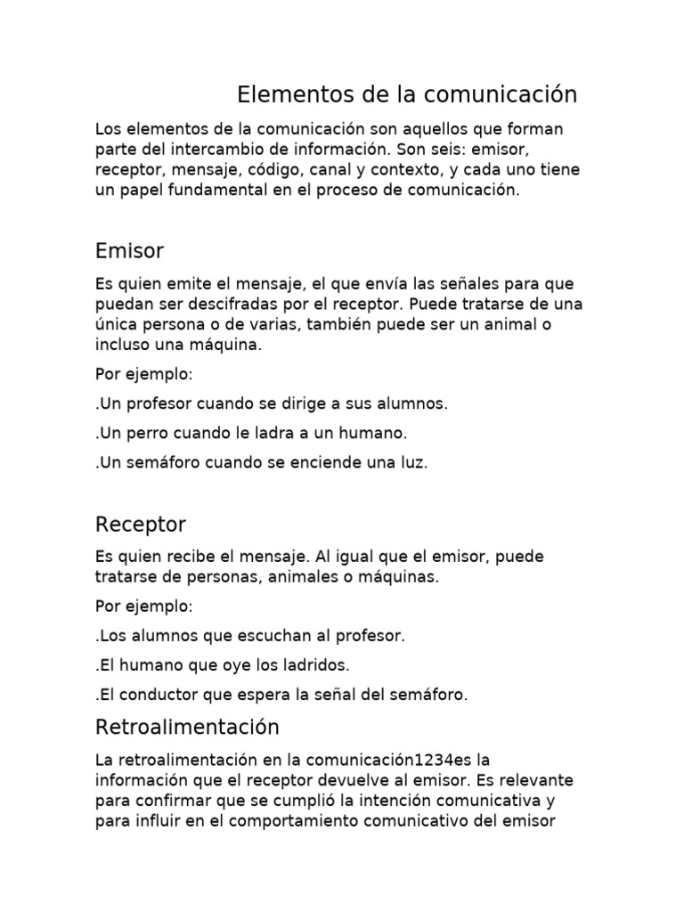 Elementos de La Comunicación | PDF