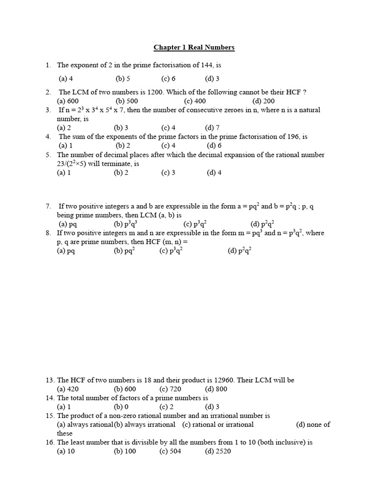 Chapter 1 Maths | PDF