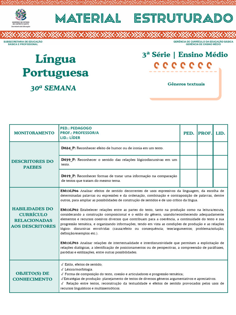 RPE 3a Serie 30a Semana PORT 1 11 | PDF