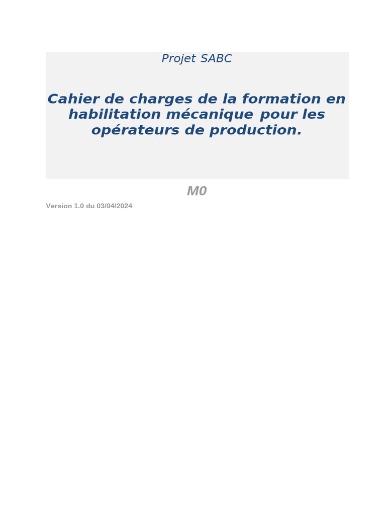 Formation Habilitation Mecanique Pour Operateur | PDF