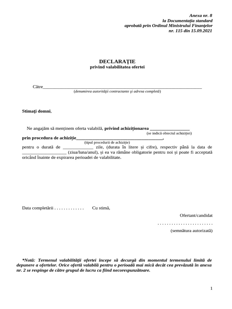Anexe La Documentatia Standard | PDF