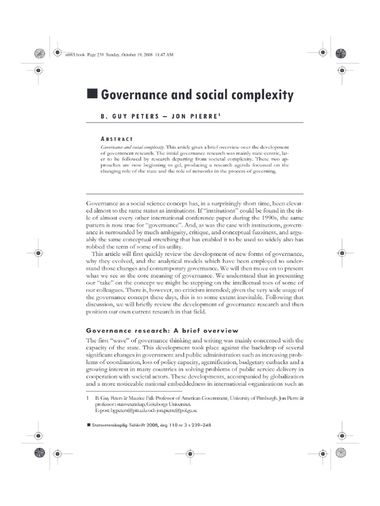 Visar Governance and Social Complexity | PDF