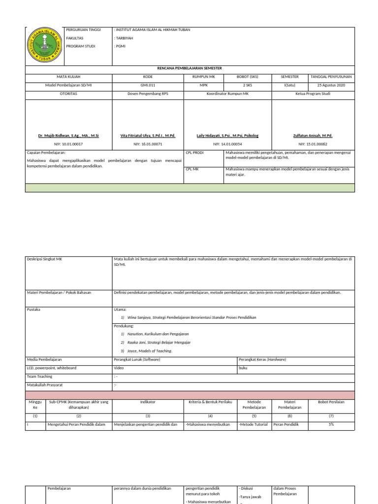 RPS MK Model Pemb | PDF