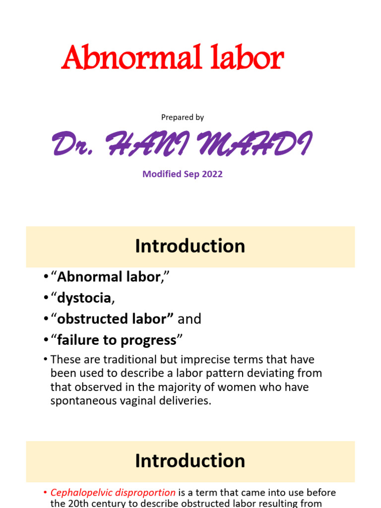 Abnormal Labor Sep. 2022 | PDF