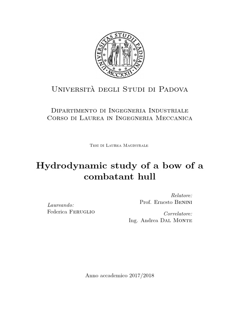 Hydrodynamic Study of A Bow of A Combatant Hull - 2018 | PDF