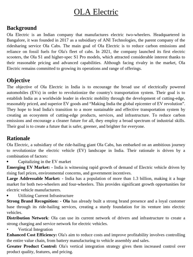 Ola Electric | PDF