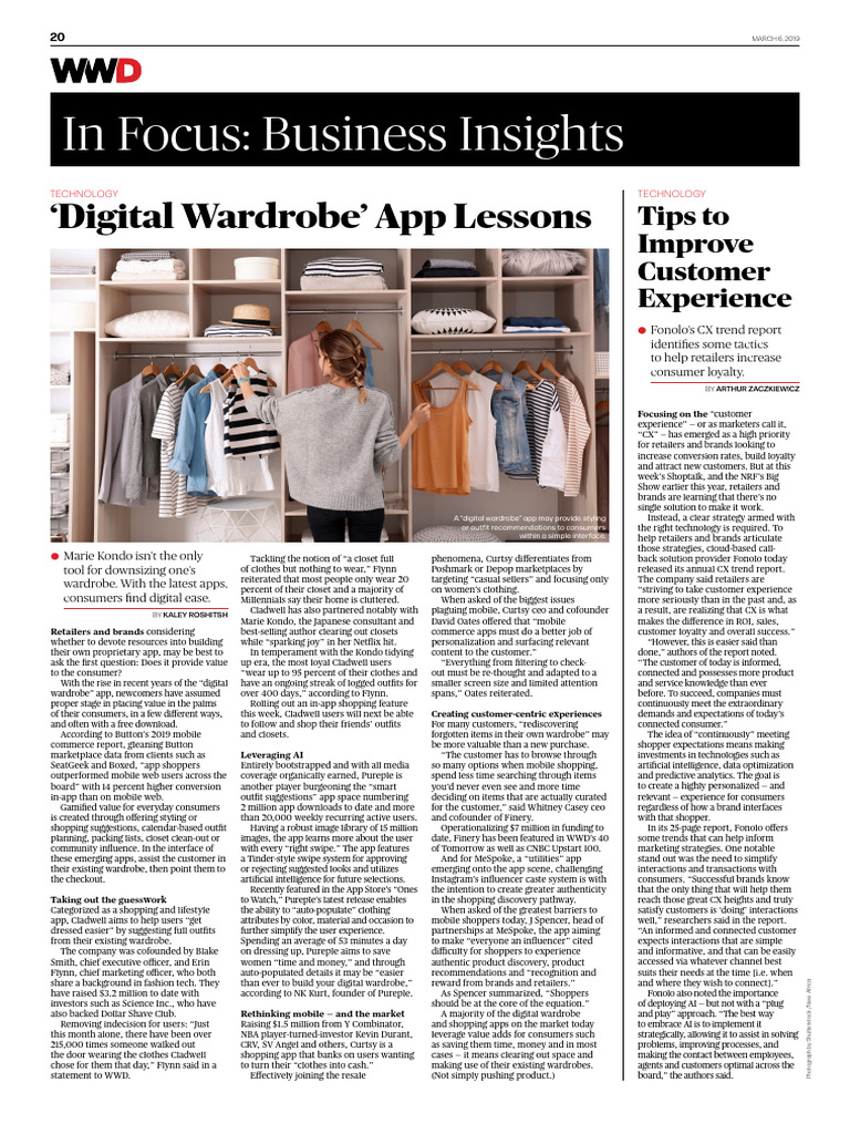 'Digital Wardrobe' App Lessons | PDF