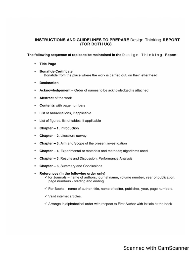 Design Thinking Report Guidelines | PDF