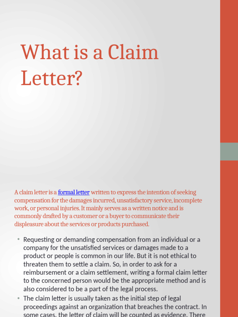 What Is A Claim Letter | PDF