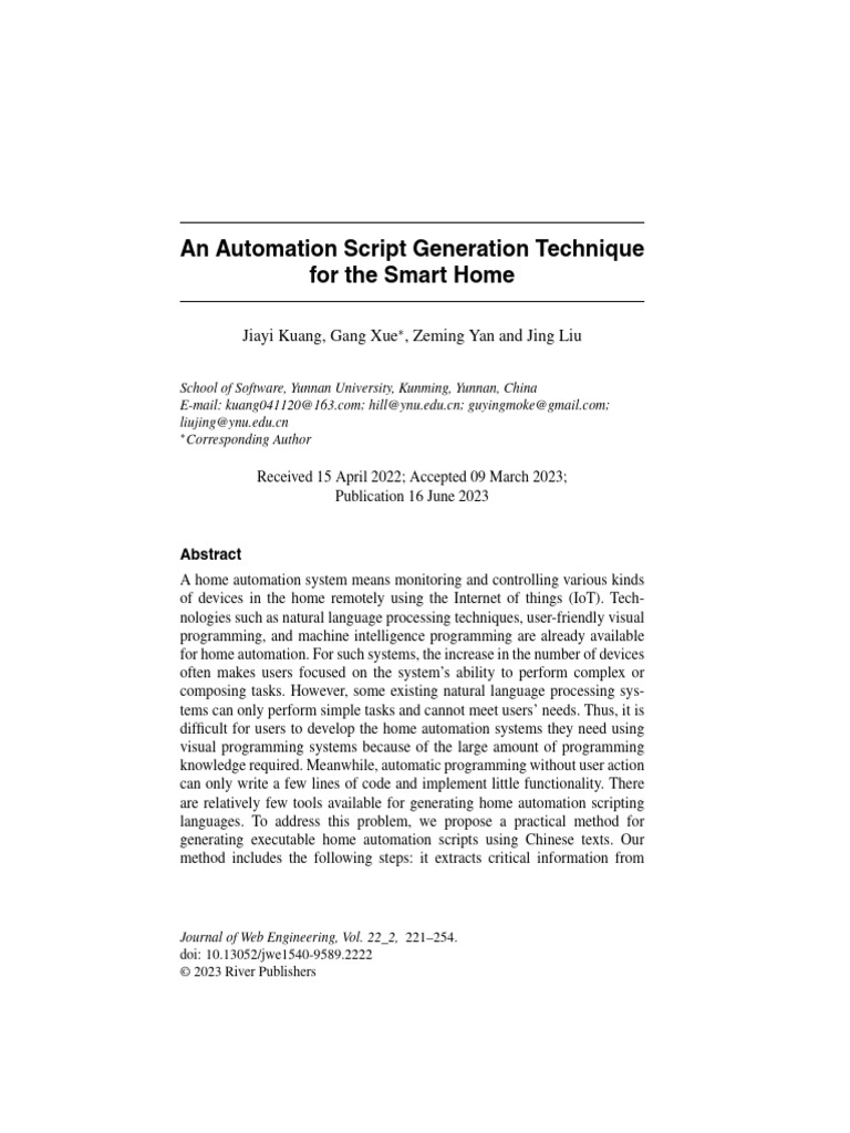 An Automation Script Generation Technique For The Smart Home | PDF ... An Automation Script Generation Technique For The Smart Home | PDF ...