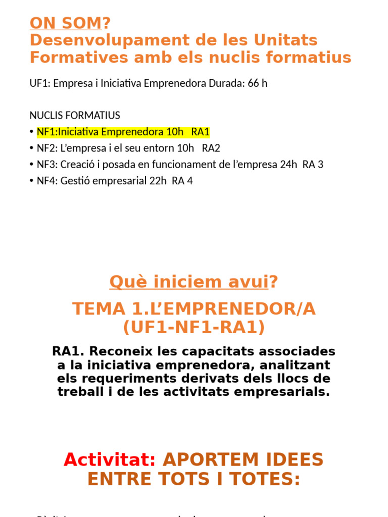 Presentació EIE Tema 1 | PDF