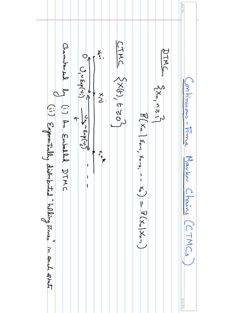 Lecture 37 - 18.01.2021 - Continuous-Time Markov Chains | PDF